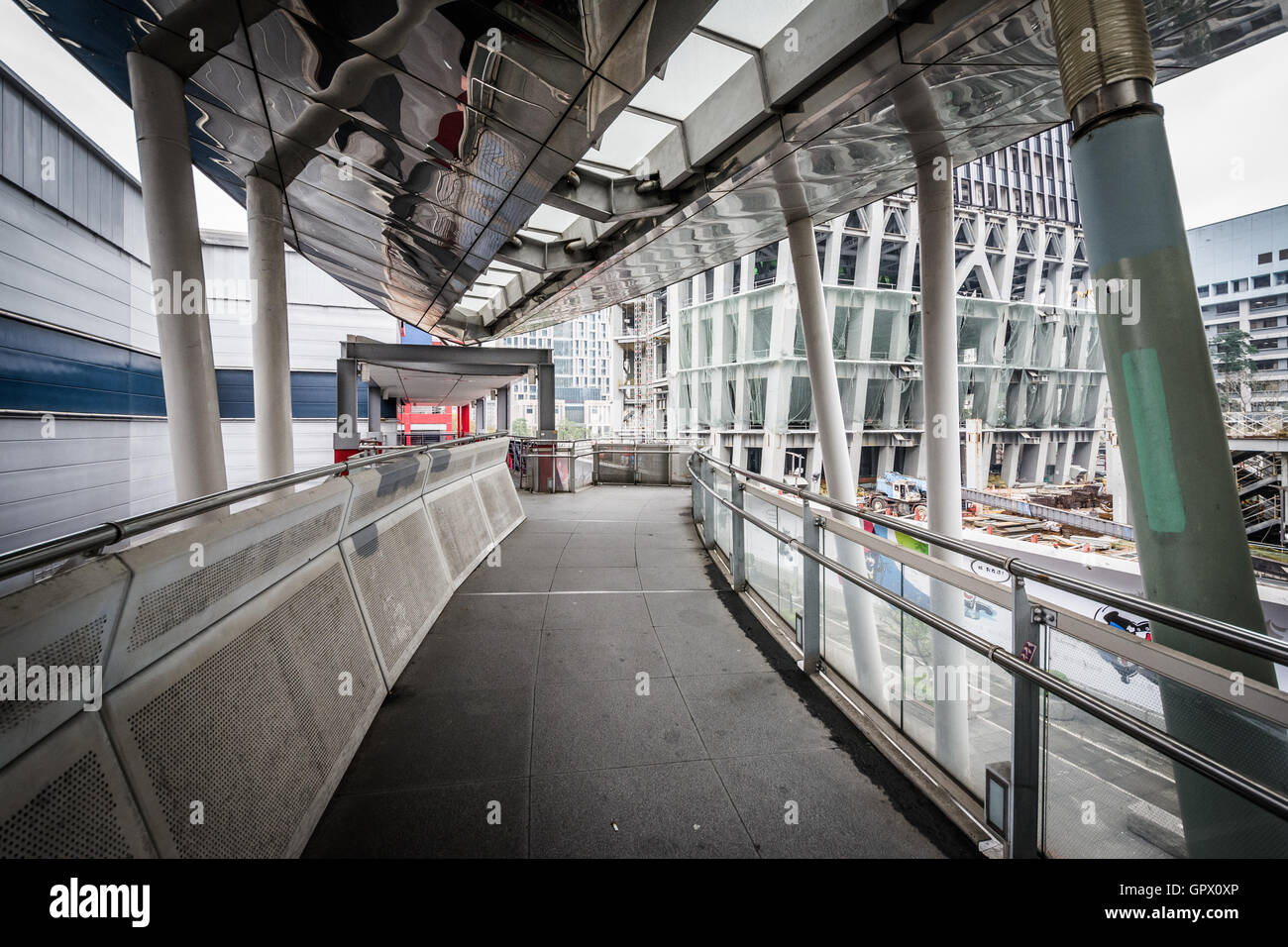Pedestrian walkway in the Xinyi District, Taipei, Taiwan Stock Photo ...
