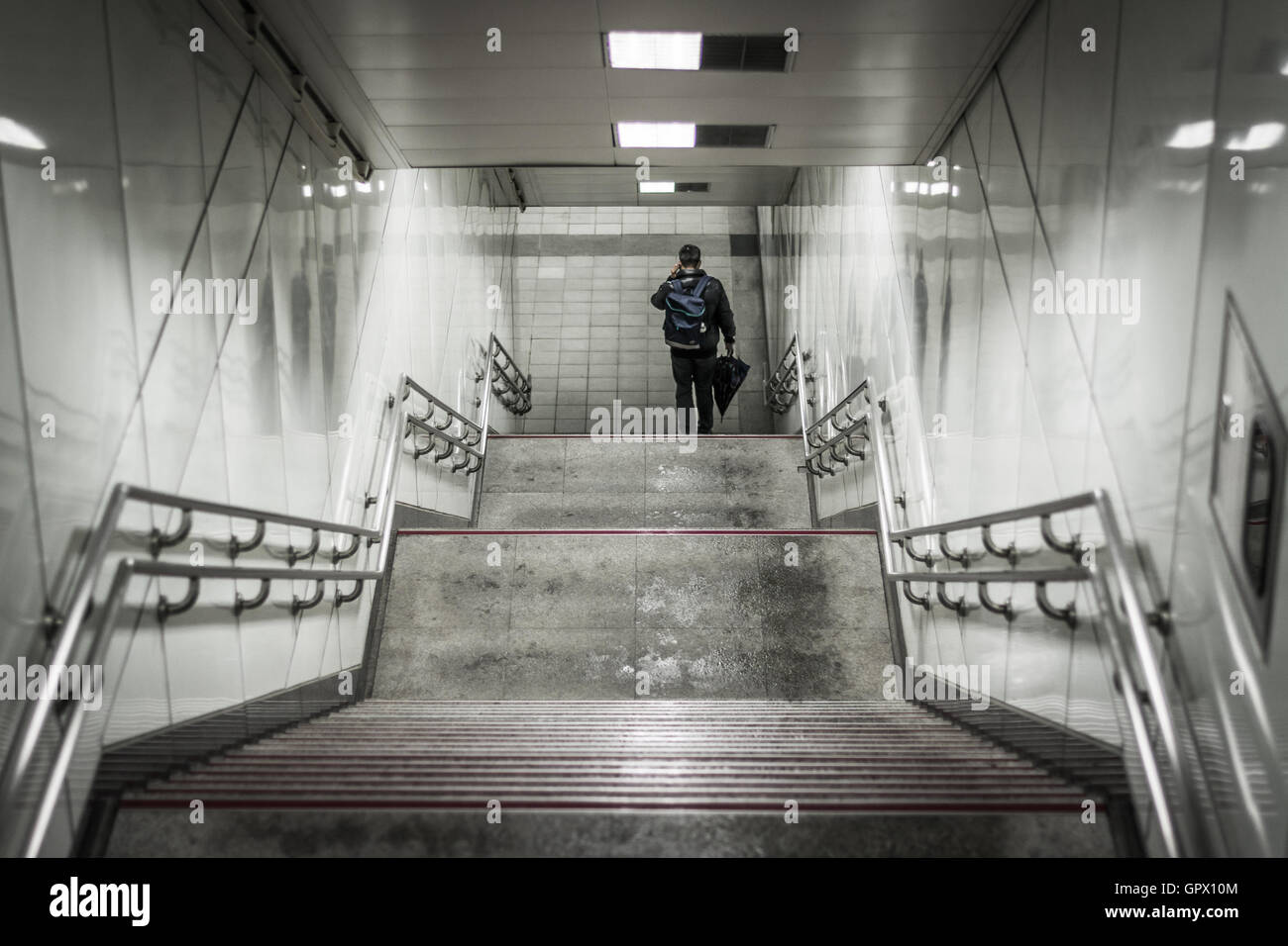 Staircase to Dongmen Station, in Taipei, Taiwan Stock Photo - Alamy