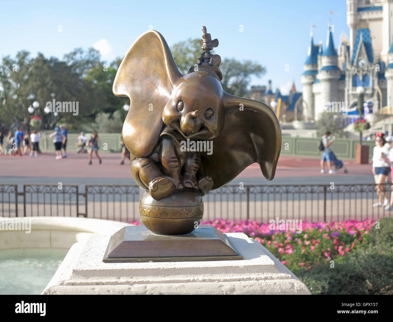 Orlando, Florida. March 5th, 2015. The Dumbo statue in its new location ...