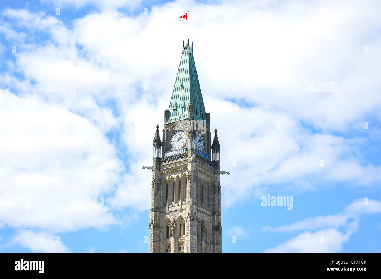Closeup to the Ottawa Parliament Clock Tower (Canada Stock Photo - Alamy