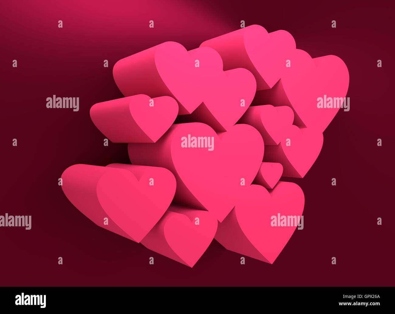 Love relative background. Heart shapes group Stock Photo - Alamy