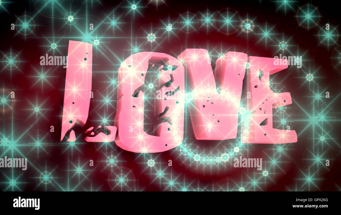 love relative background, Text and dots glowing Stock Photo - Alamy