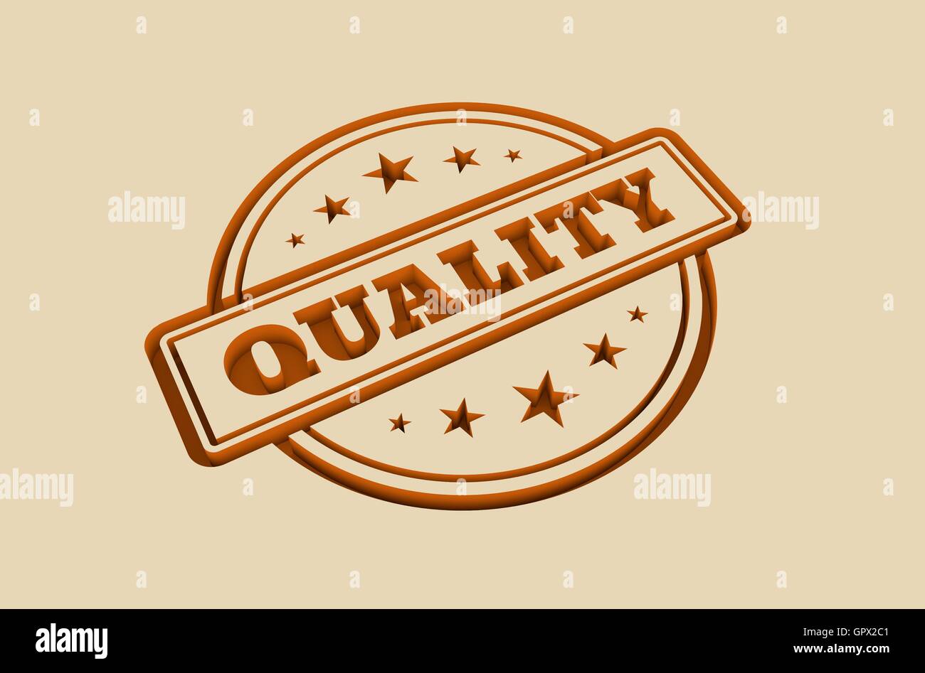 engraved stamp with quality text Stock Photo - Alamy