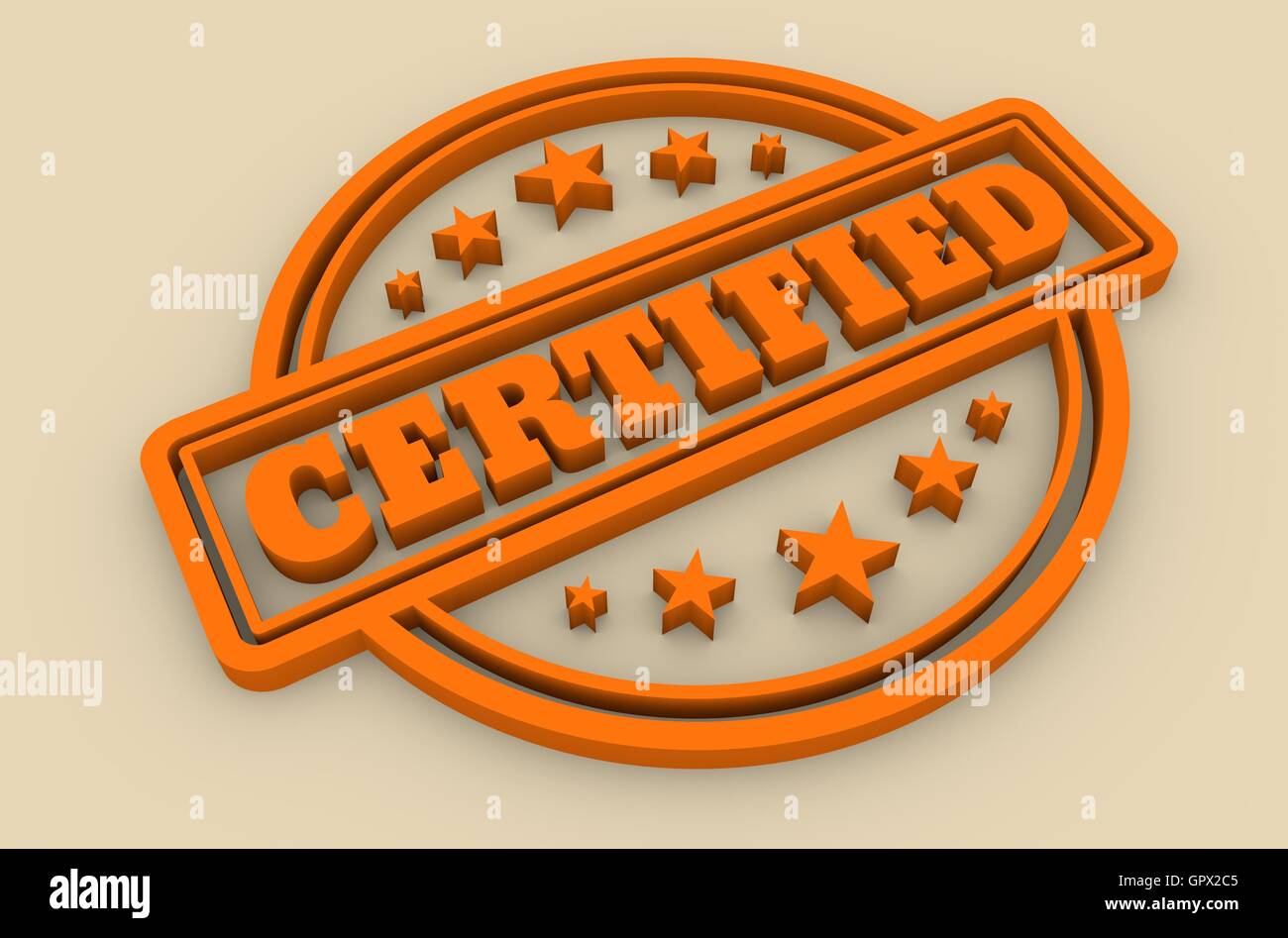 engraved stamp with certified text Stock Photo - Alamy