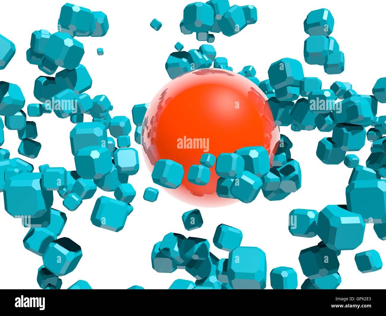 Abstract background from flying cubes Stock Photo - Alamy