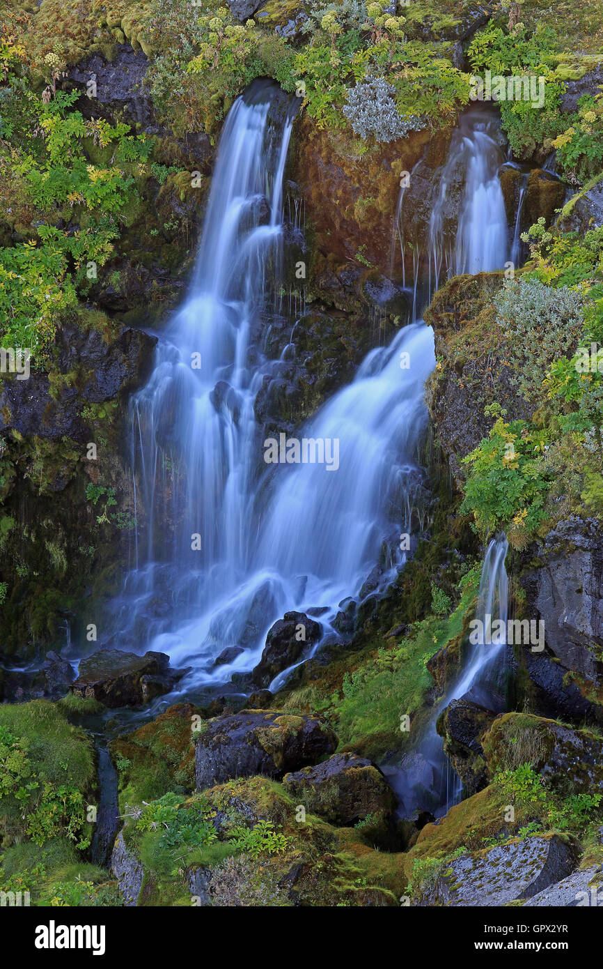 Small waterfalls in Iceland Stock Photo - Alamy