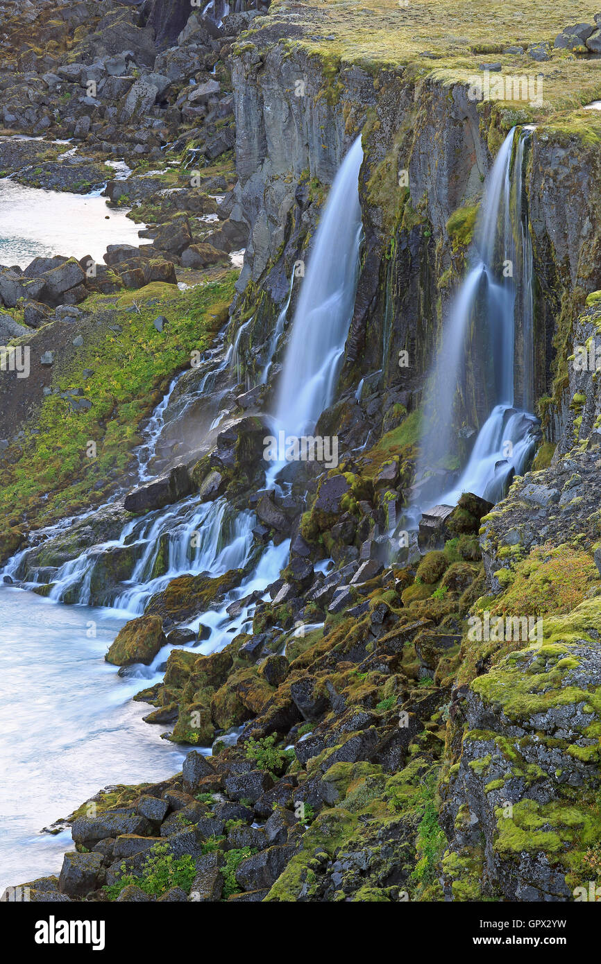 Small waterfalls in Iceland Stock Photo - Alamy