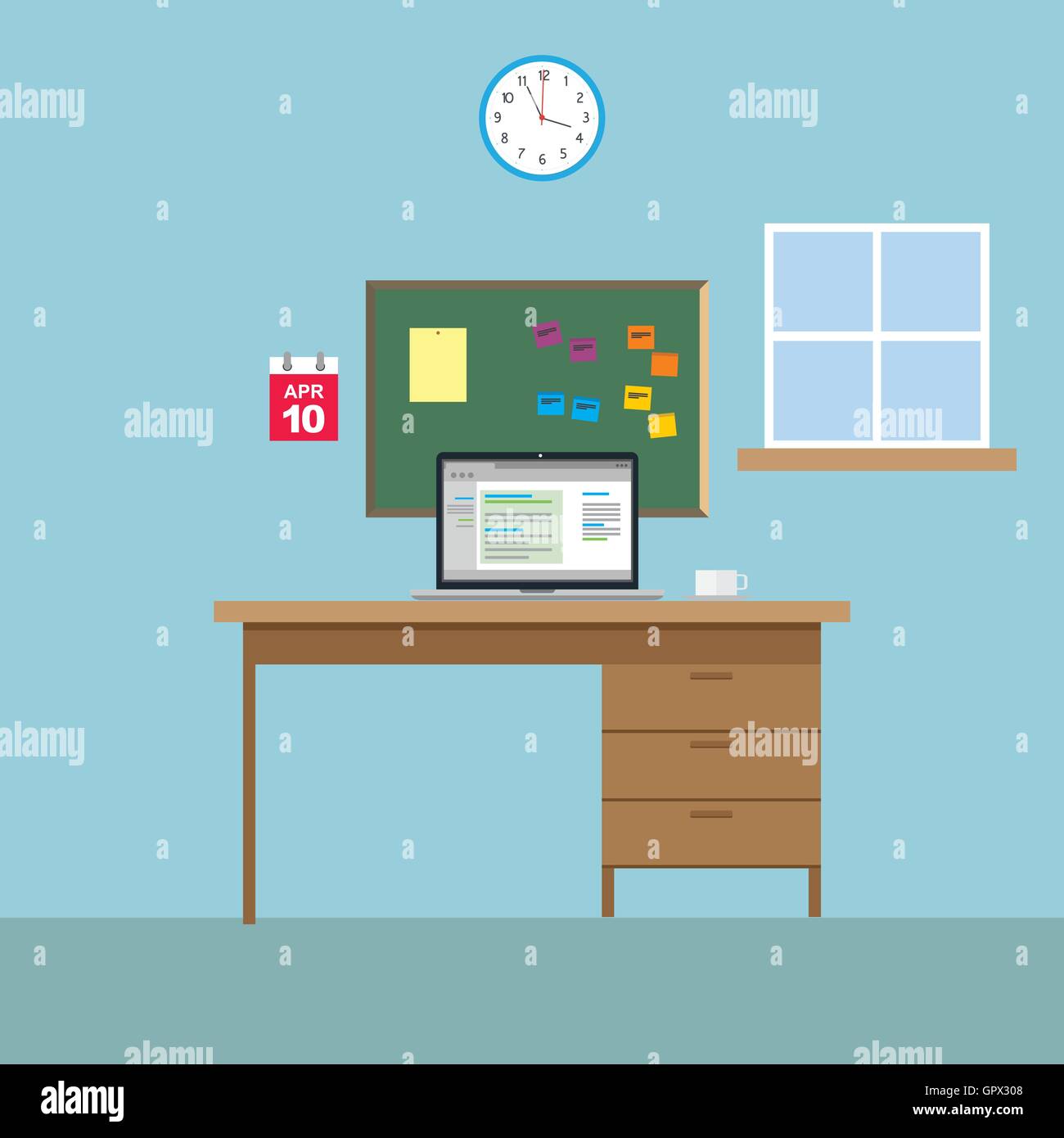 working desk at workplace Stock Vector Image & Art - Alamy