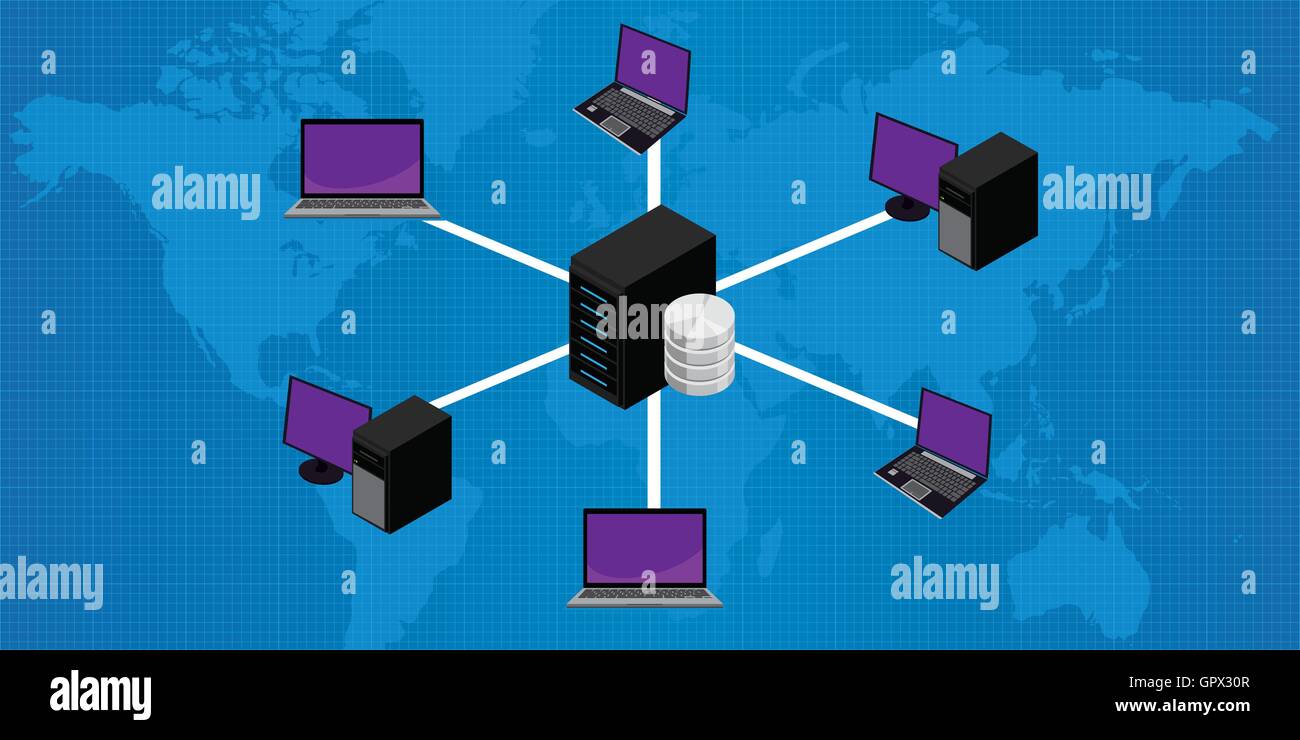 Network connection to server Stock Vector Image & Art - Alamy