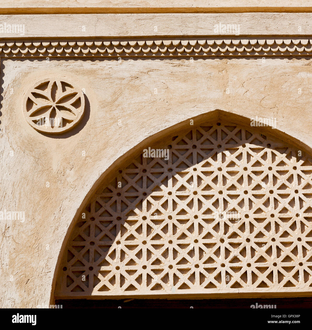 in oman the old ornate window for the mosque Stock Photo - Alamy