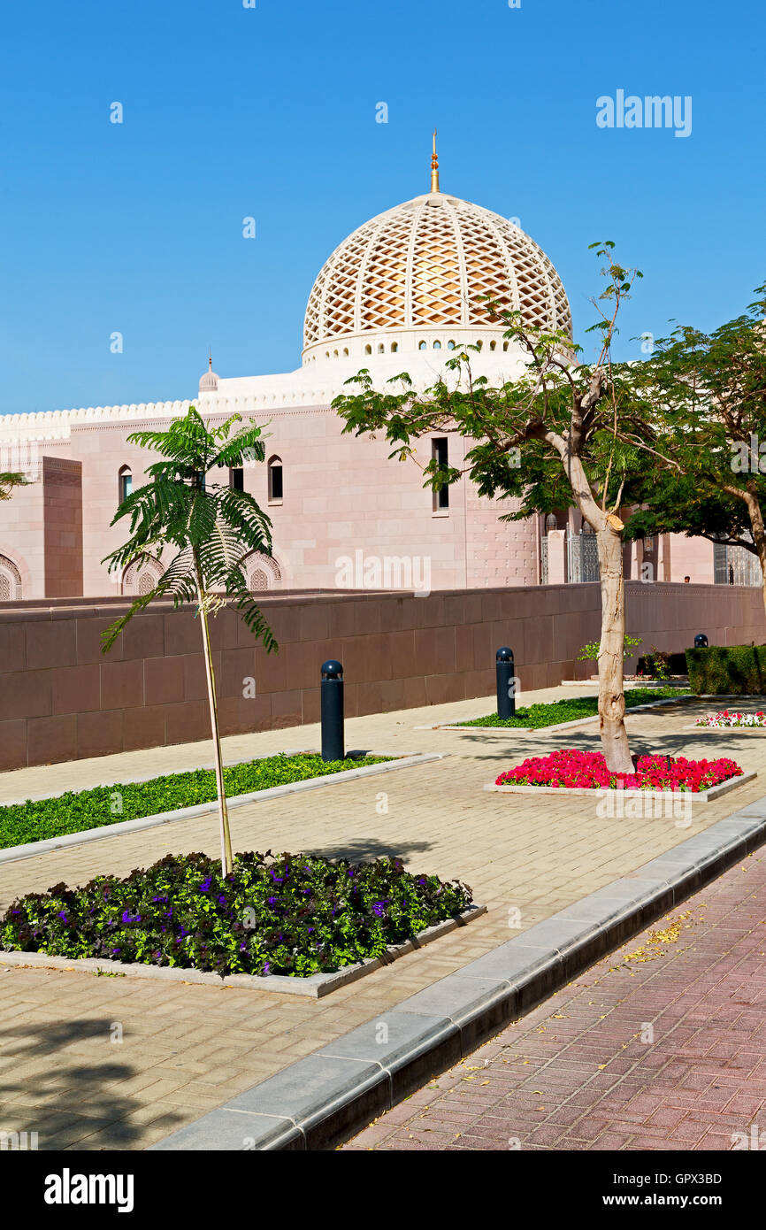 minaret and religion in clear sky in oman muscat the old mosque Stock ...