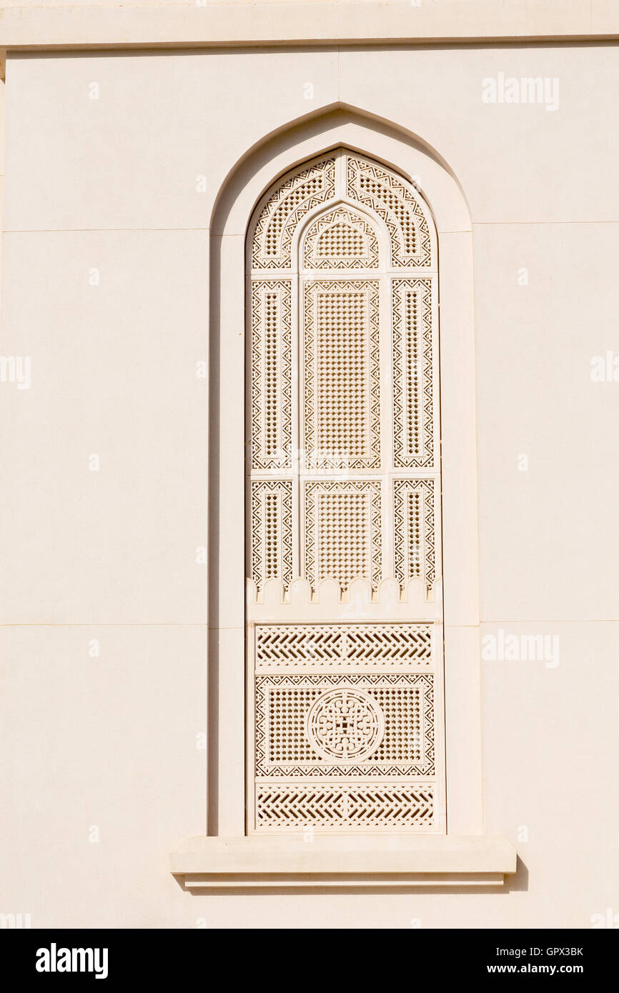 in oman the old ornate window for the mosque Stock Photo - Alamy
