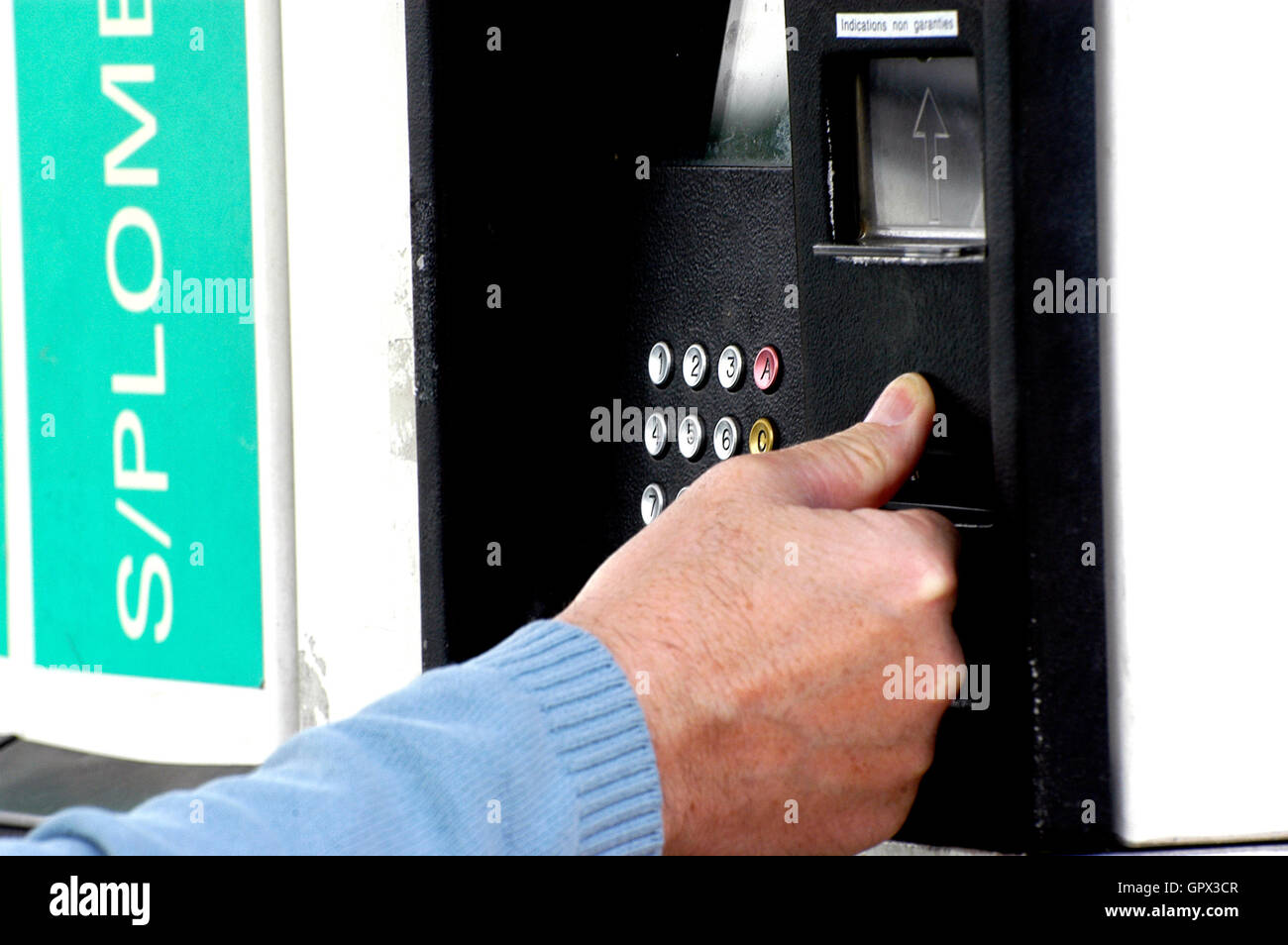 Focus on the keyboard of an automatic pump at a gas station Stock Photo ...