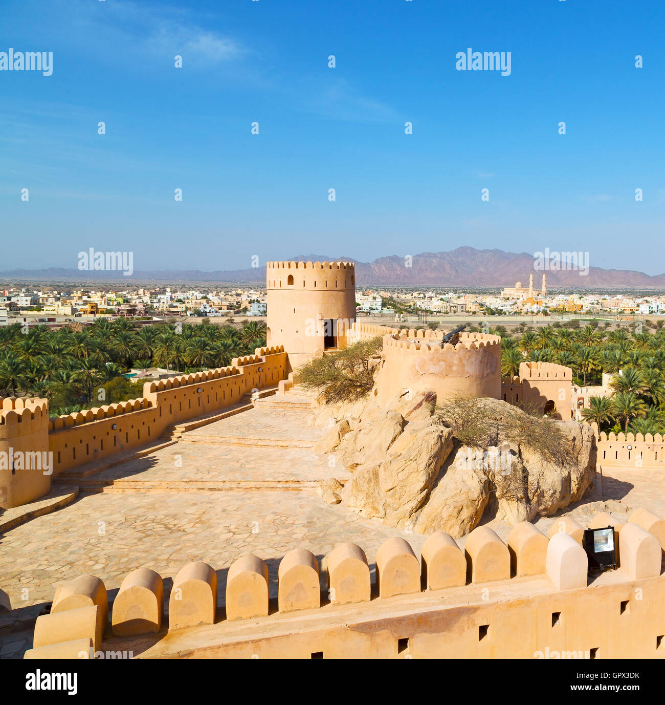 fort battlesment sky and star brick in oman muscat the old defensive ...