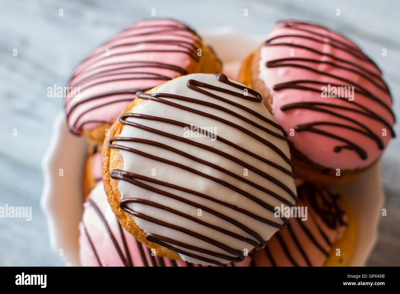 Pile of glazed biscuits Stock Photo - Alamy