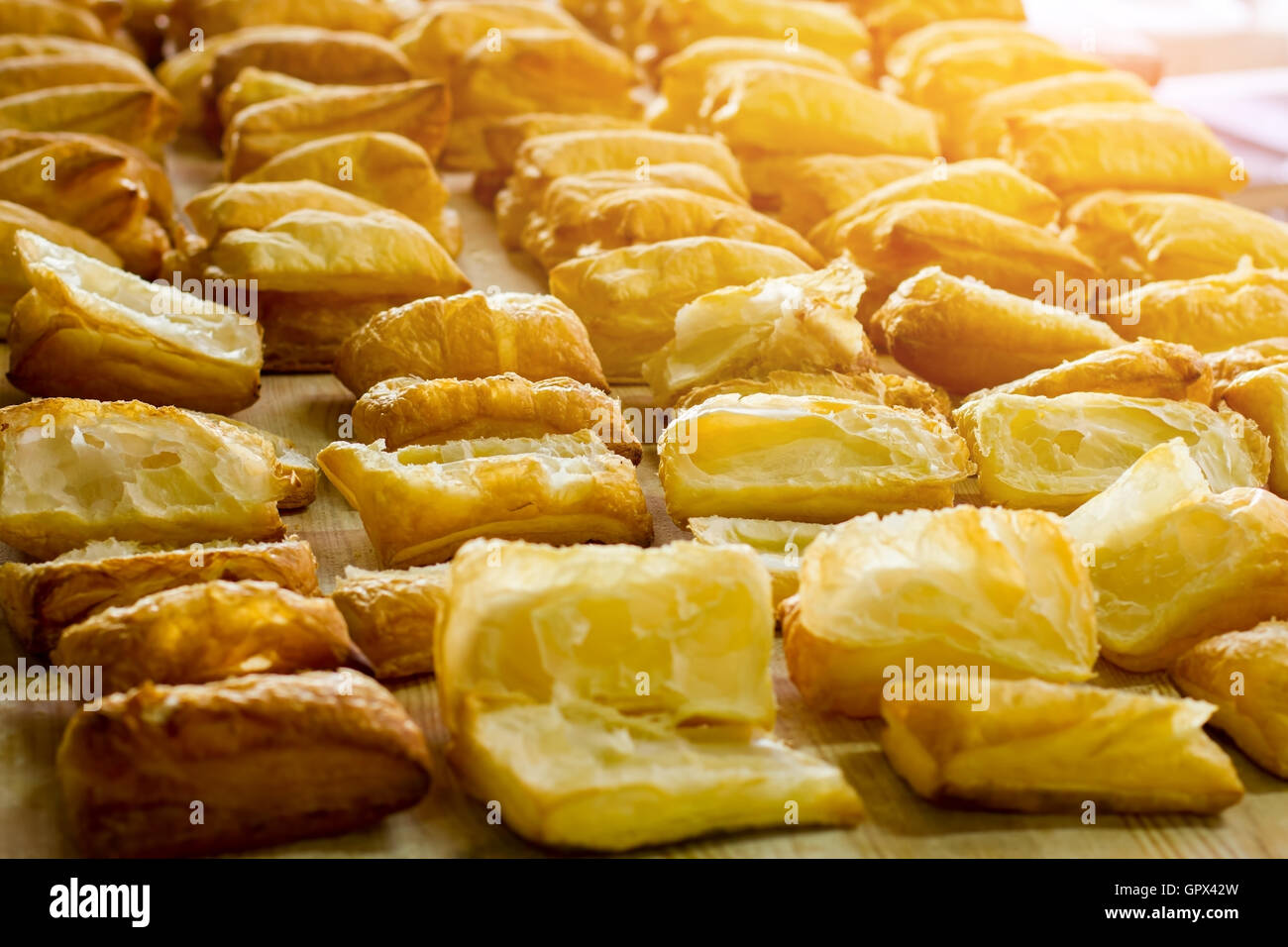 Puffs on wooden board Stock Photo - Alamy