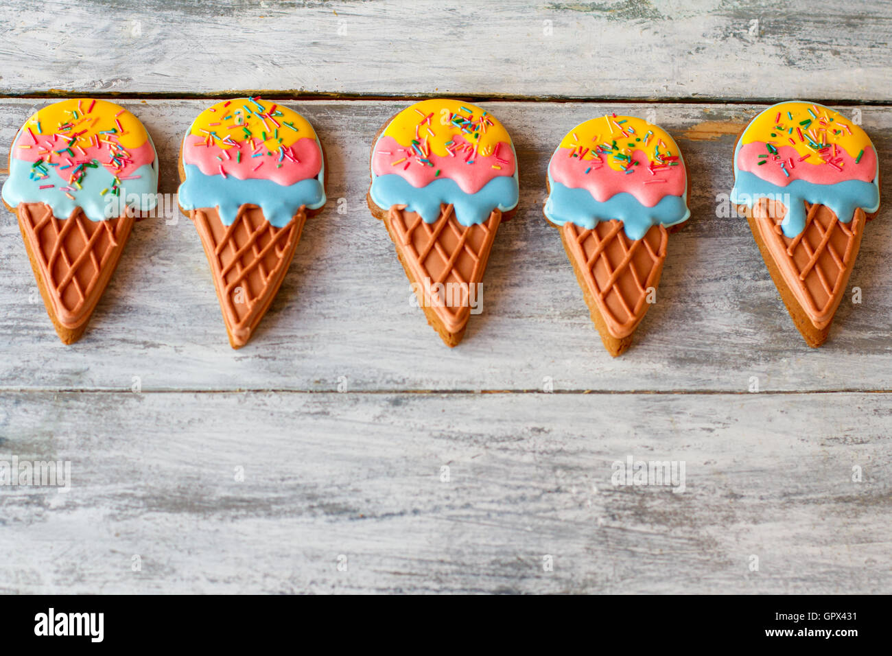 Cookies shaped as ice cream Stock Photo - Alamy