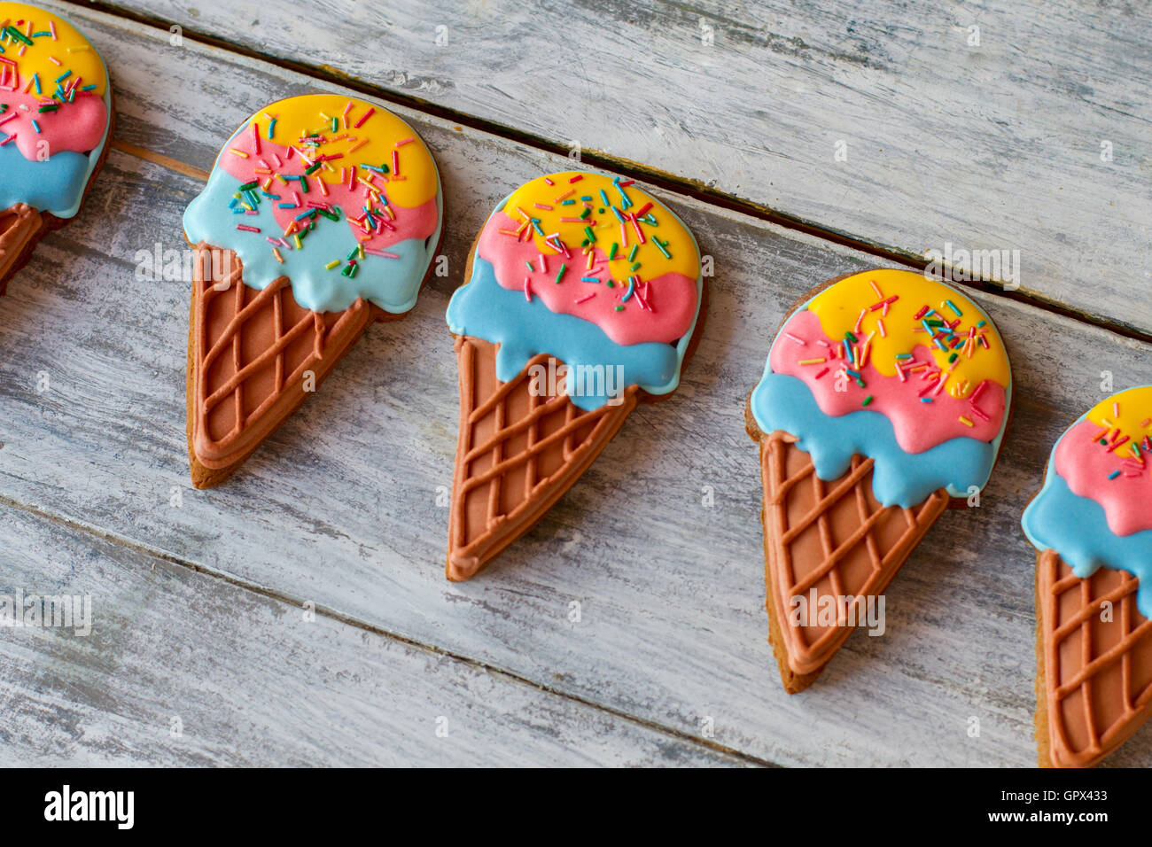 Ice cream shaped cookies Stock Photo - Alamy
