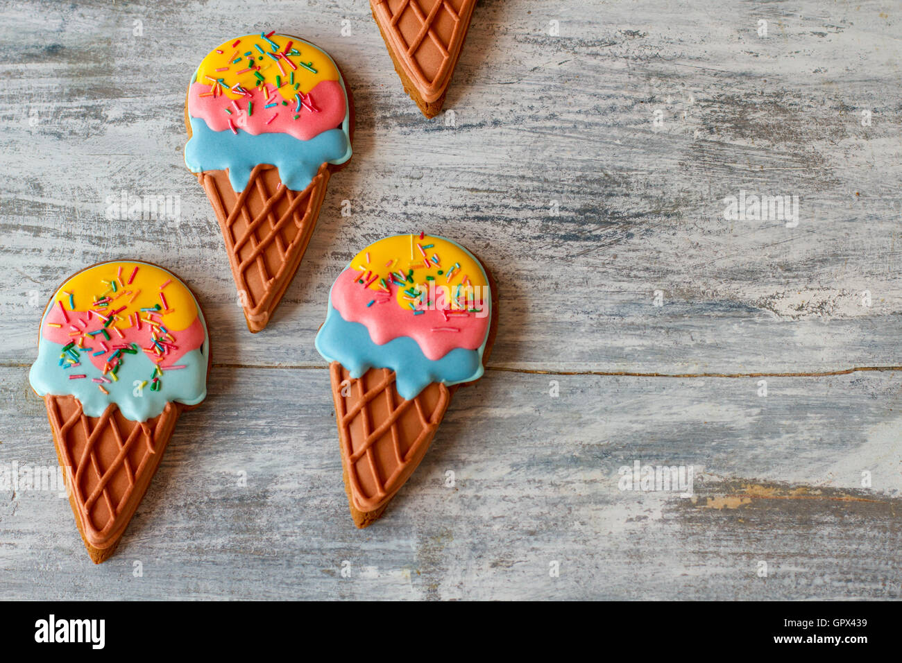 Biscuits with colorful glaze Stock Photo - Alamy