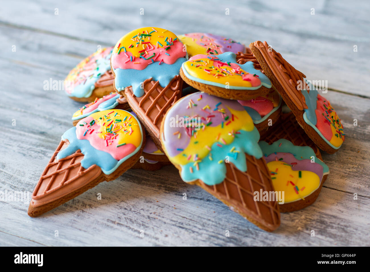 Pile of colorful cookies Stock Photo - Alamy