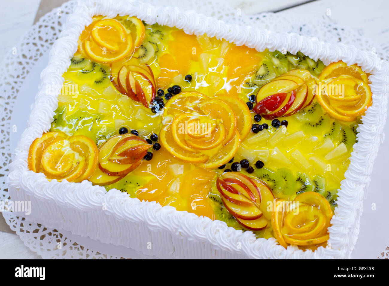 Top view of colorful cake Stock Photo - Alamy