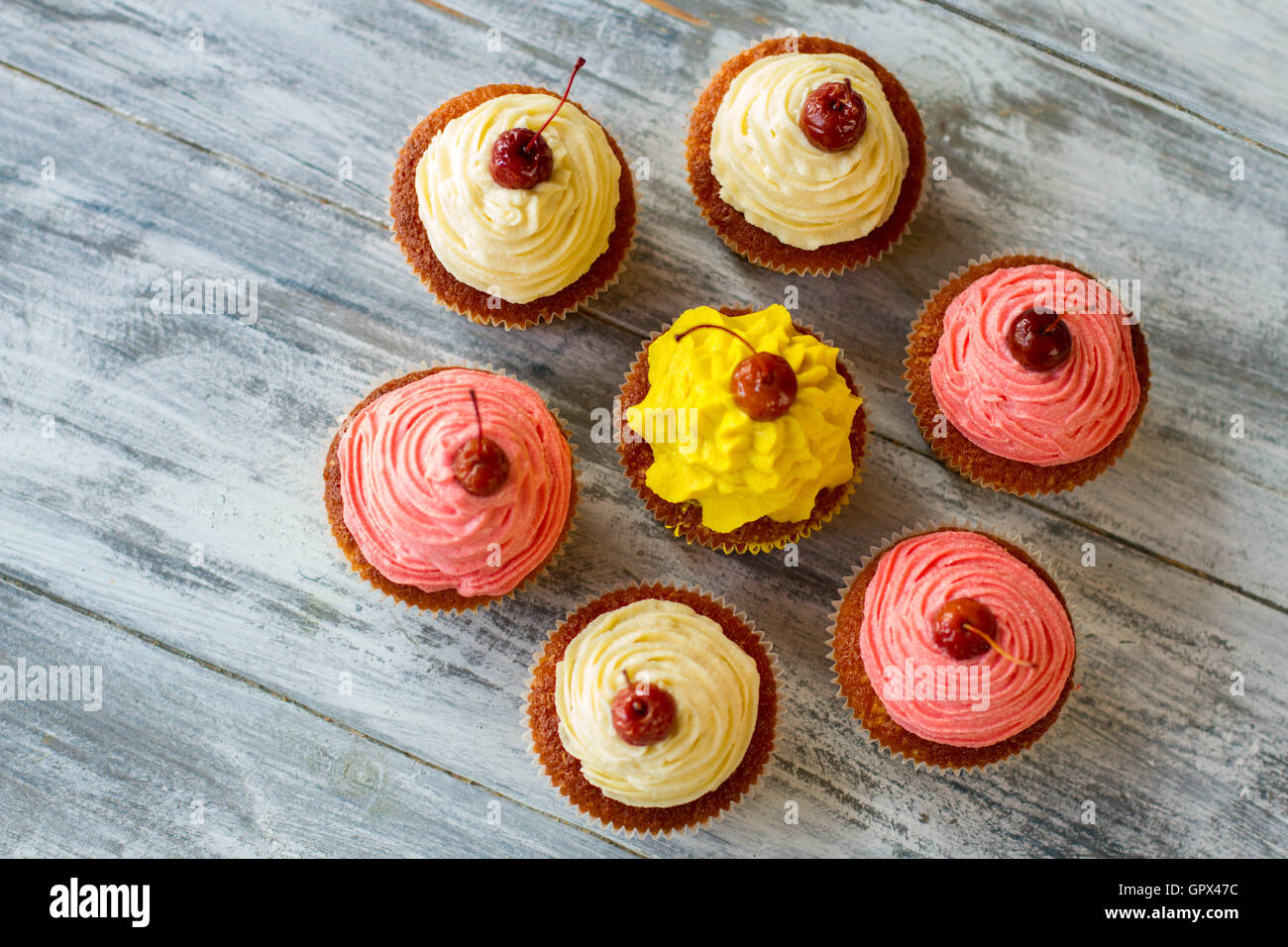 Top view of cupcakes Stock Photo - Alamy
