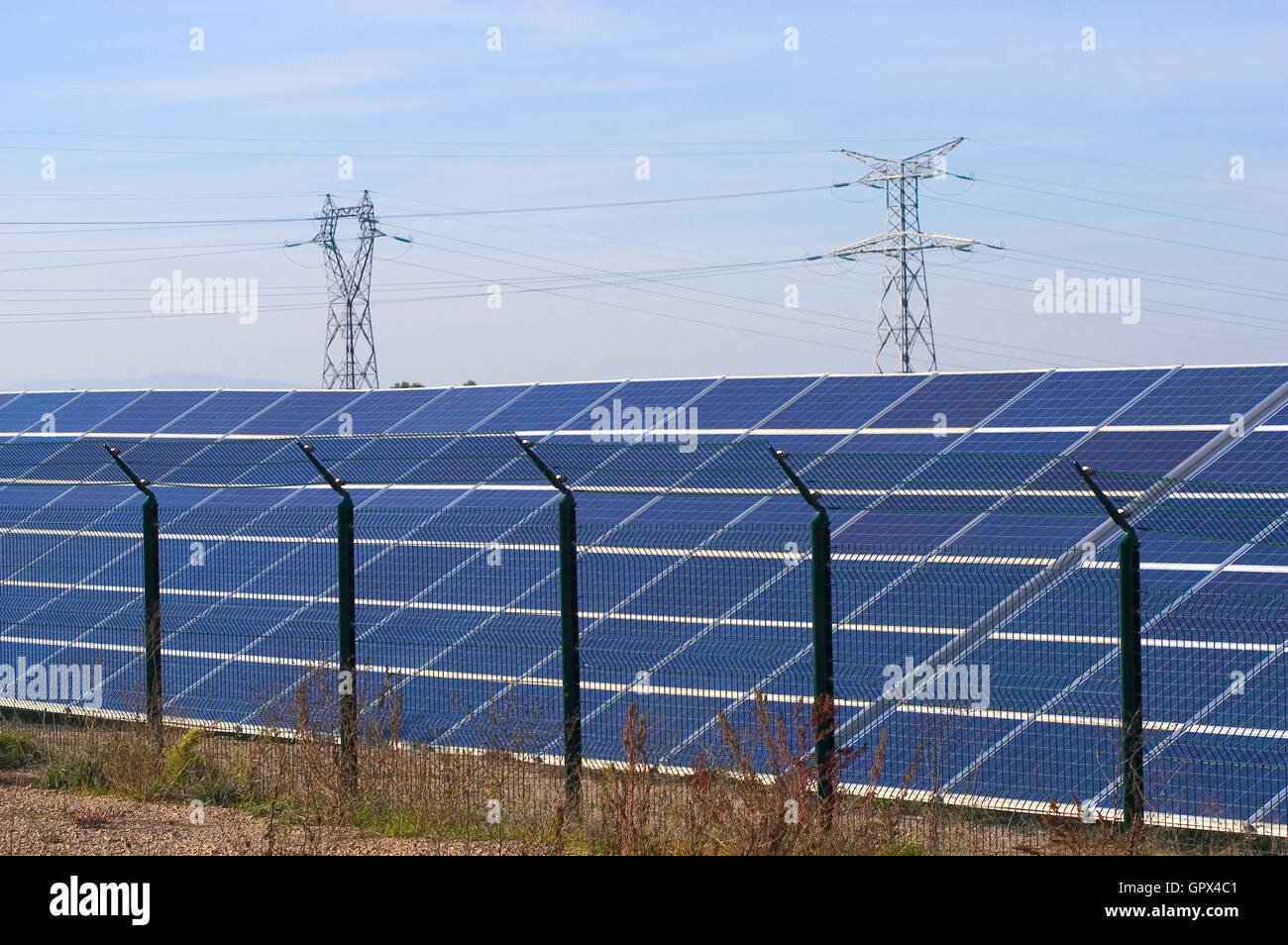 photovoltaic power plant in France Stock Photo - Alamy