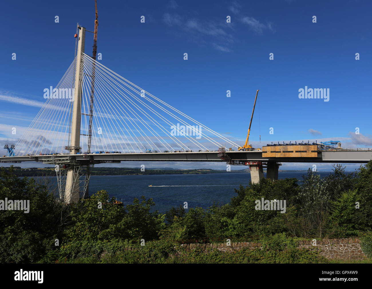 North tower of Queensferry Crossing under construction Firth of Forth ...