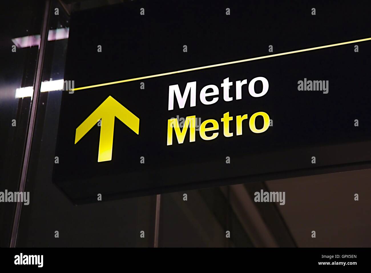 Metro sign underground Stock Photo - Alamy