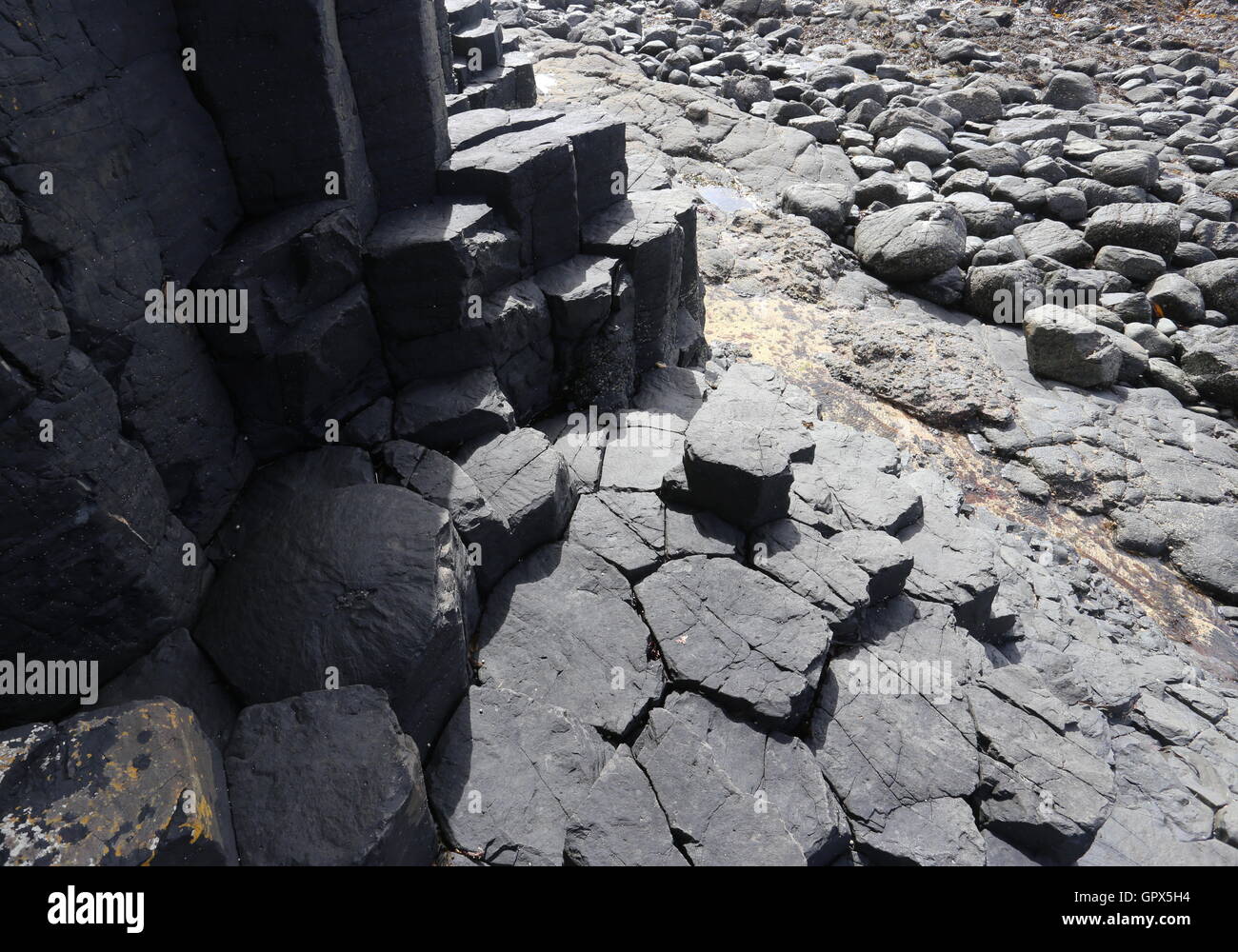 Basalt cliffs Ulva Scotland September 2016 Stock Photo - Alamy