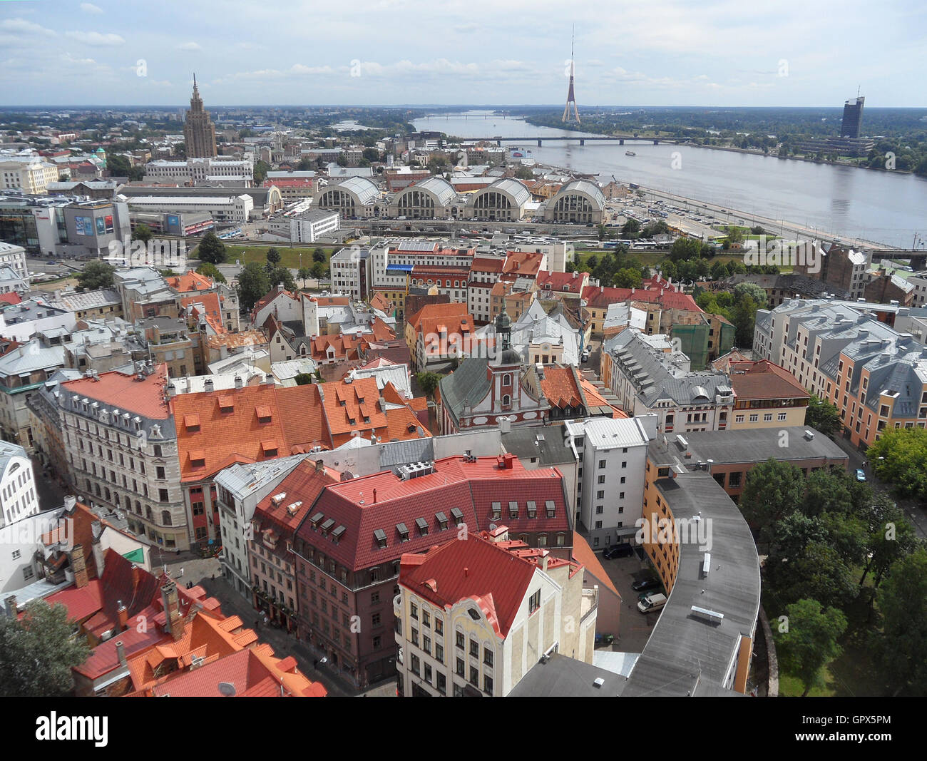 The Beautiful Cityscape of Riga and its Stunning Rooftops, Latvia Stock ...