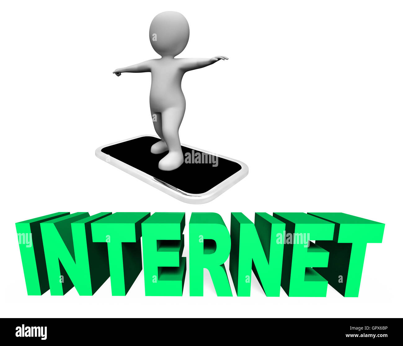 Internet Phone Representing Web Site And Mobility 3d Rendering Stock ...