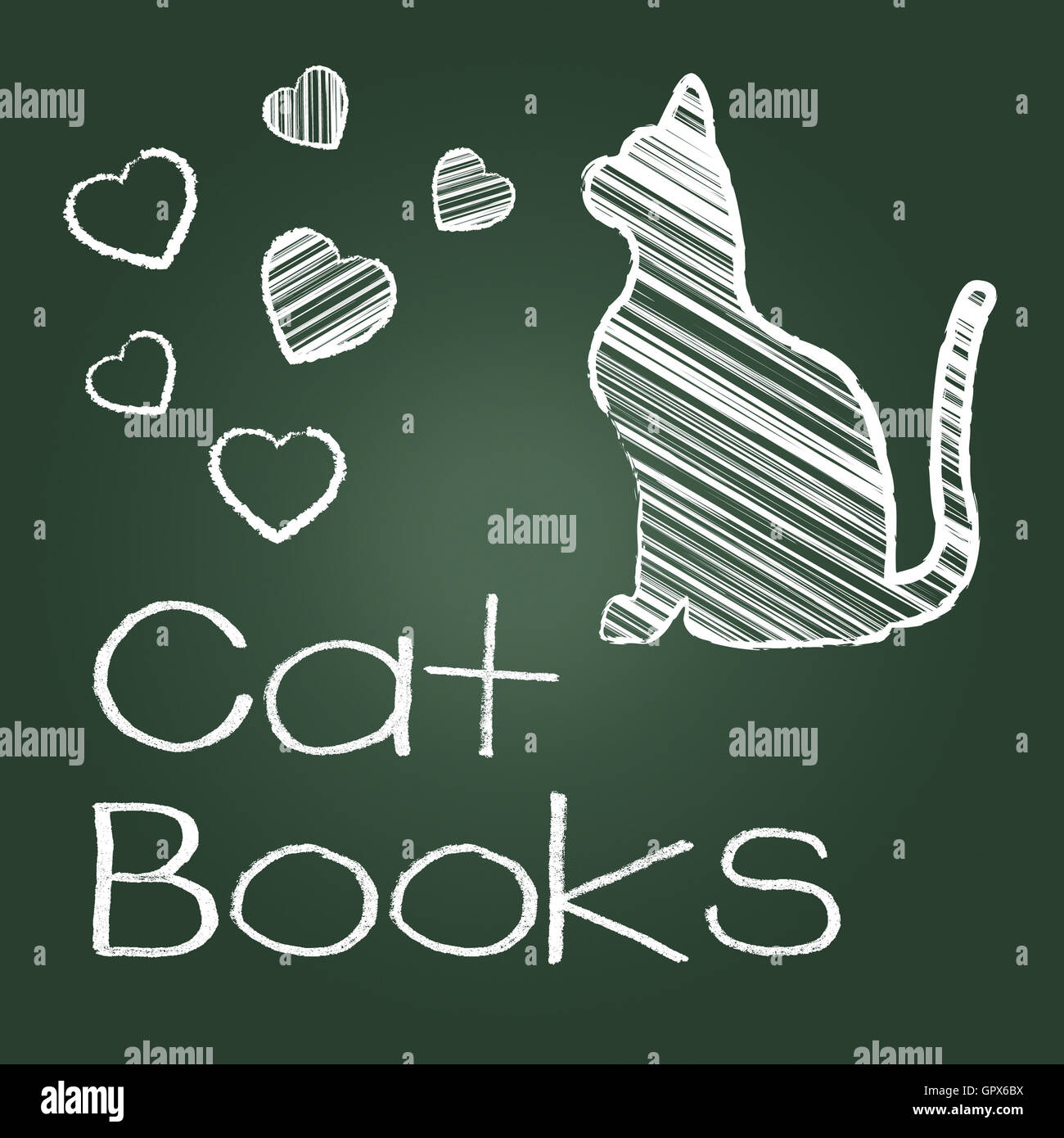 Cat Books Showing Information Puss And Learning Stock Photo - Alamy
