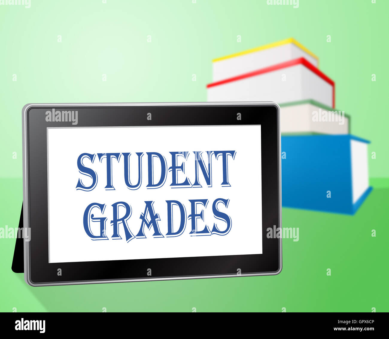 Student Grades Showing Study Tablet And Intelligence Stock Photo - Alamy