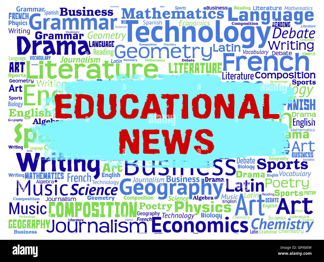 Educational News Indicating Social Media And Information Stock Photo ...