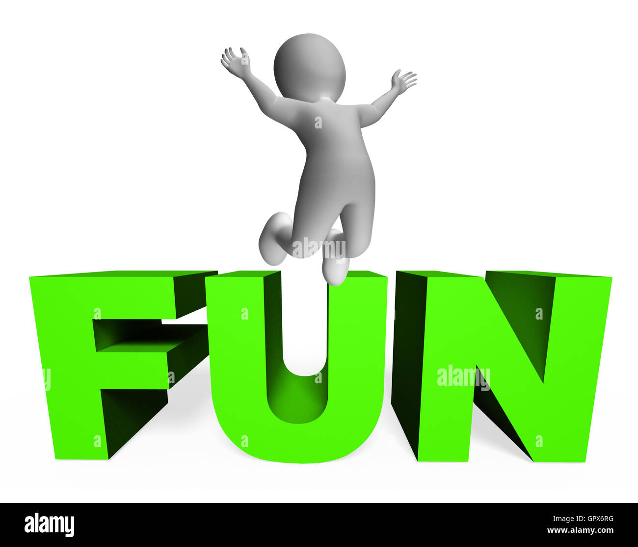 Fun Character Representing Man Characters And Joyful 3d Rendering Stock ...