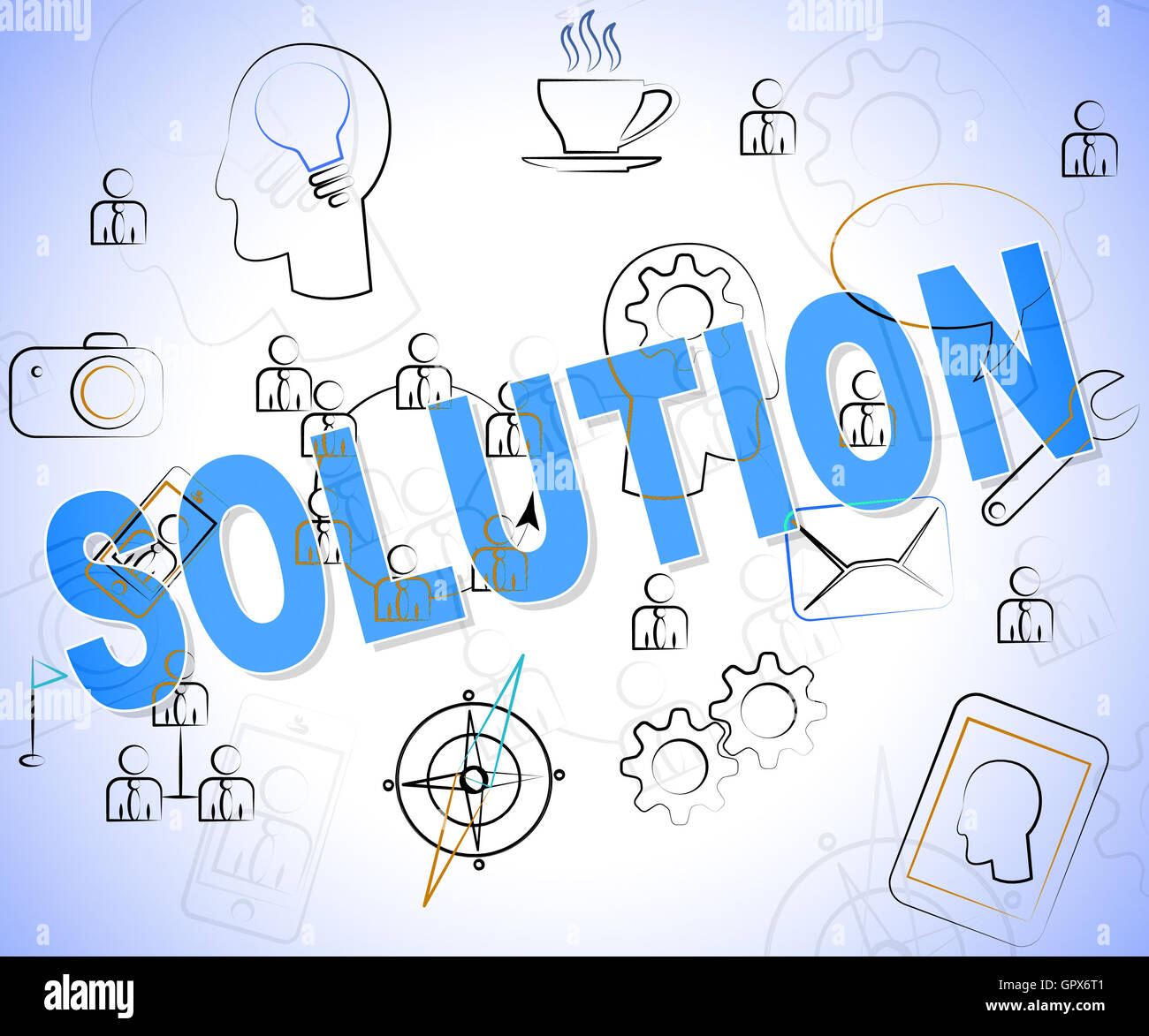 Solution Word Indicating Success Resolution And Achievement Stock Photo ...