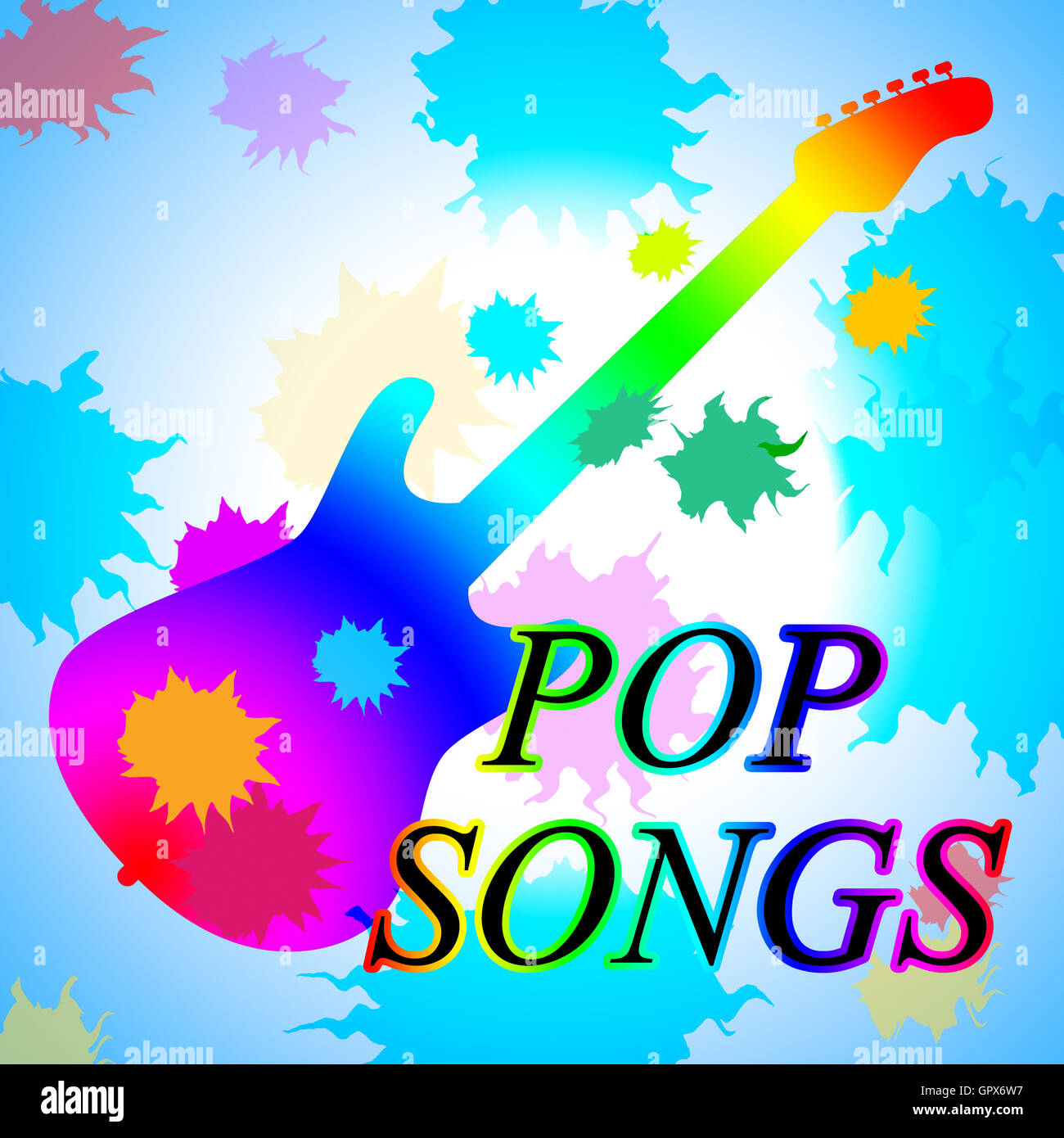 Pop Songs Showing Sound Track And Melodies Stock Photo - Alamy