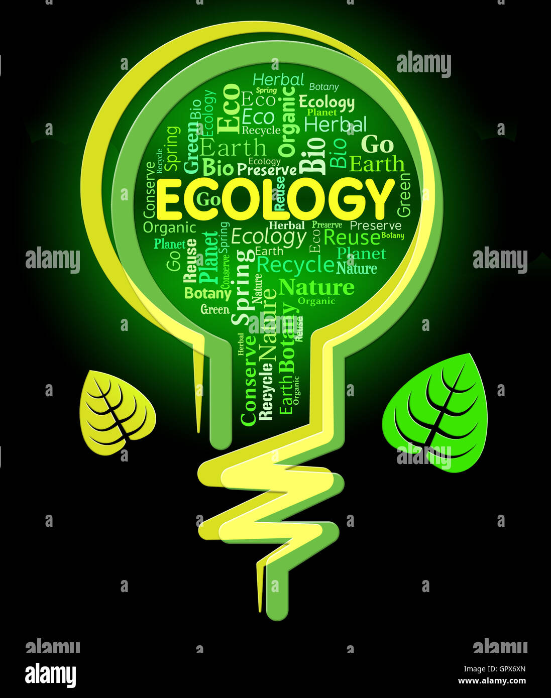 Ecology Words Showing Earth Day And Environment Stock Photo - Alamy