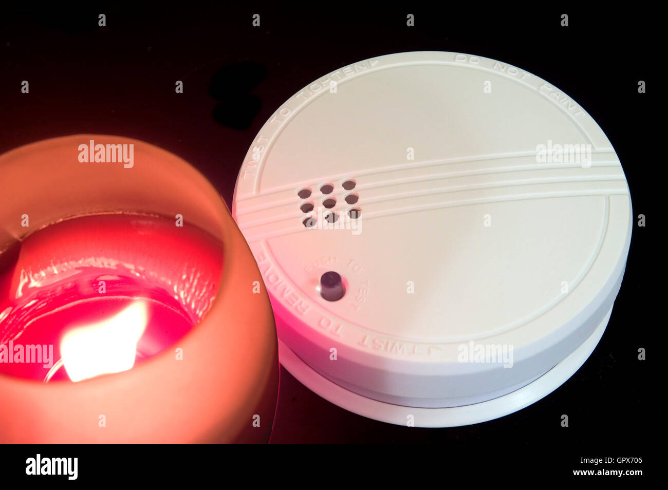 Smoke detector photographed in studio Stock Photo - Alamy