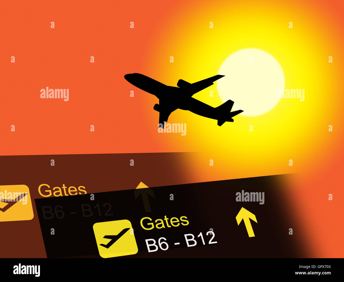 Vacation Abroad Meaning Airplane Flying And Vacationing Stock Photo - Alamy