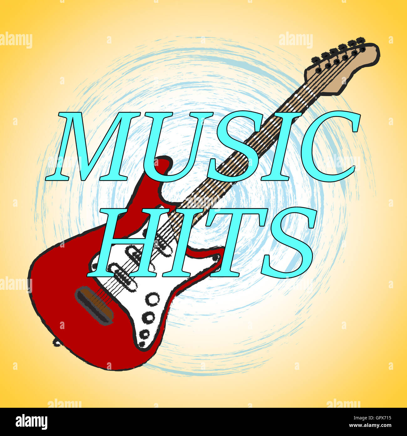 Music Hits Representing Sound Track And Charts Stock Photo - Alamy