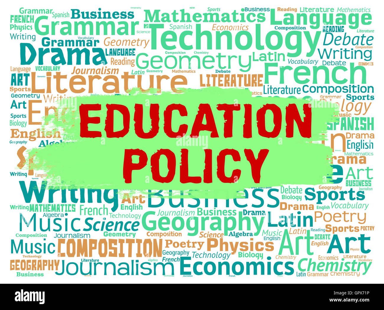 Education Policy Meaning Educating Training And Learned Stock Photo - Alamy