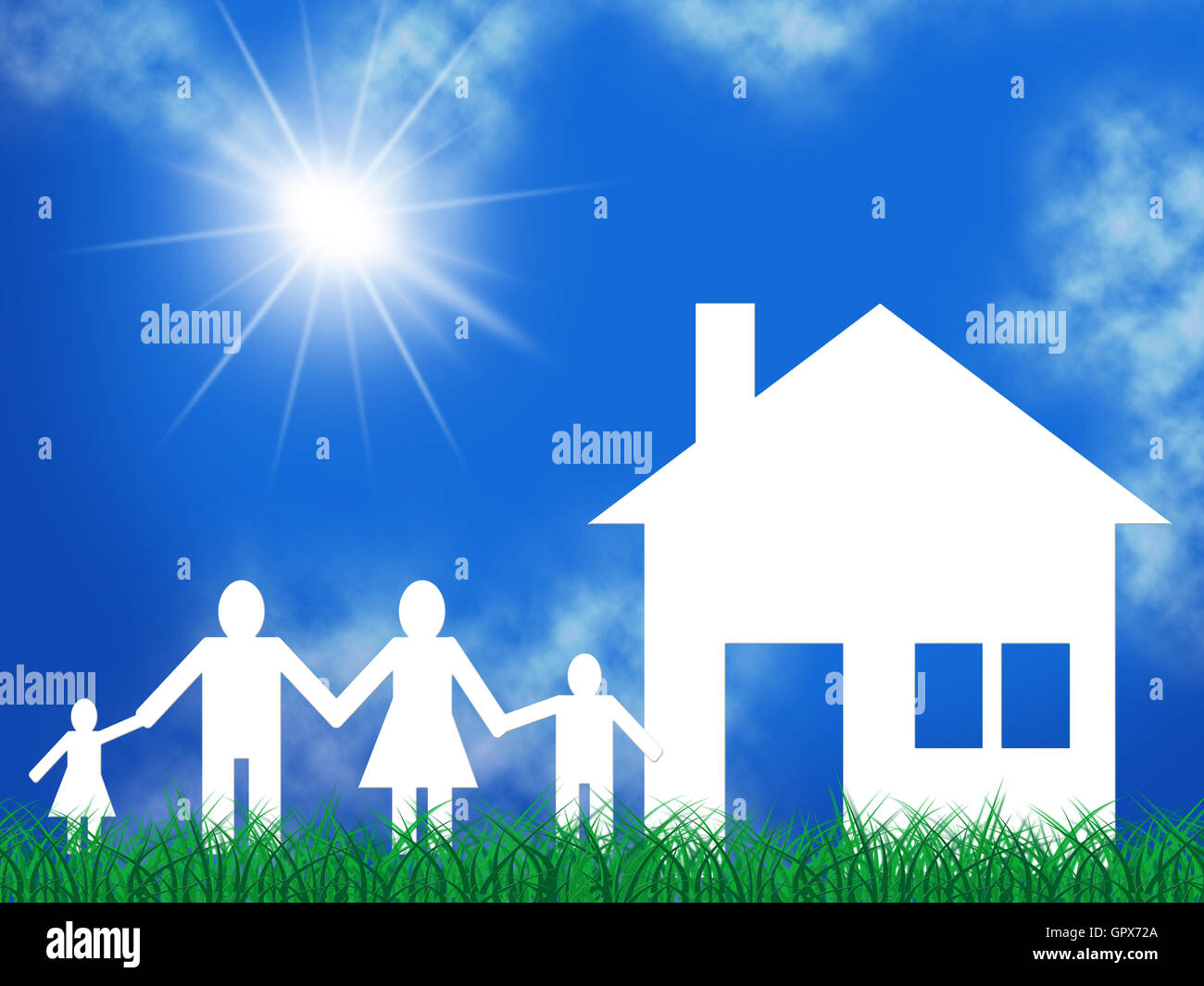 Countryside House Meaning Outdoor Meadow And Properties Stock Photo - Alamy