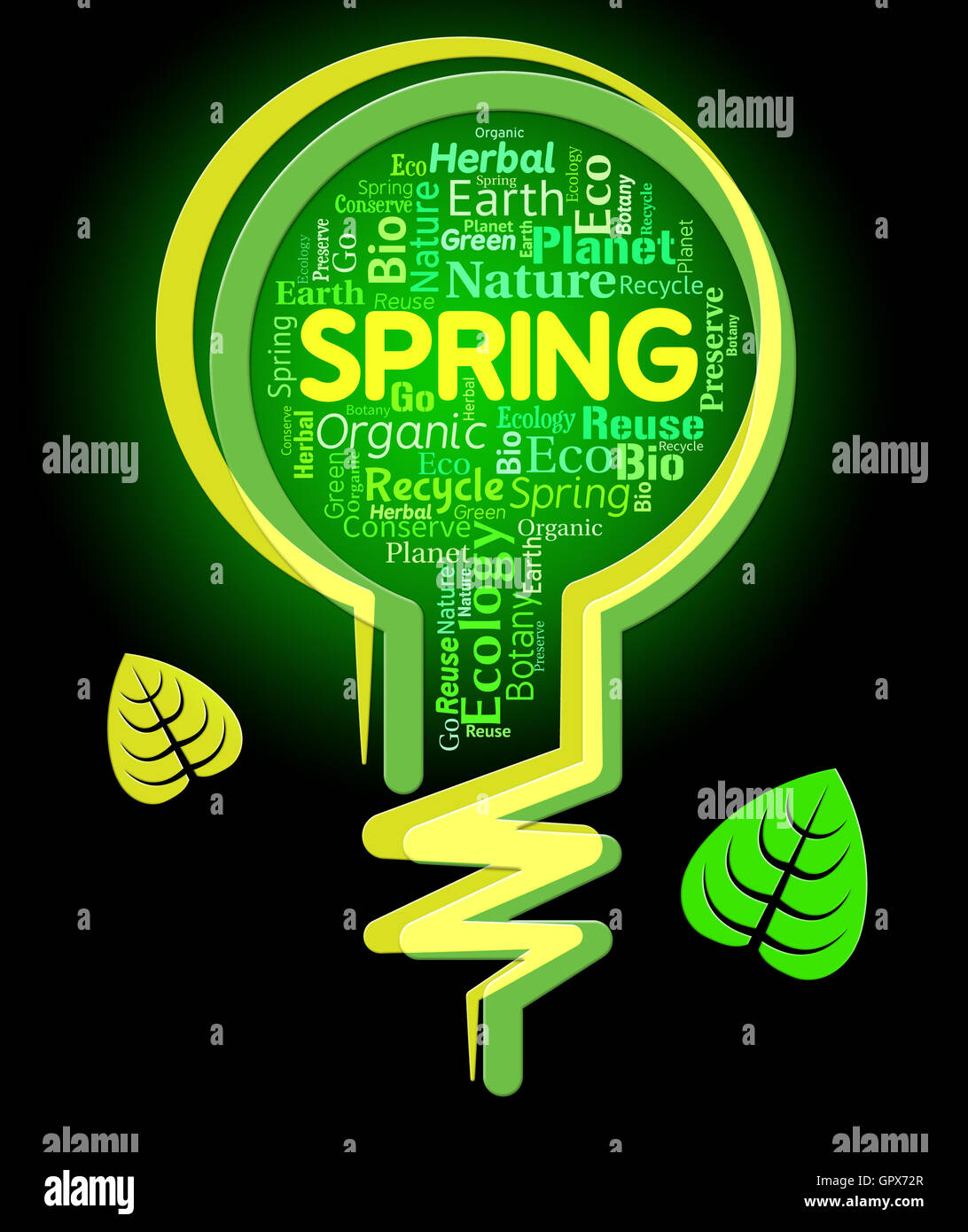 Spring Lightbulb Showing Environment Lightbulbs And Countryside Stock ...