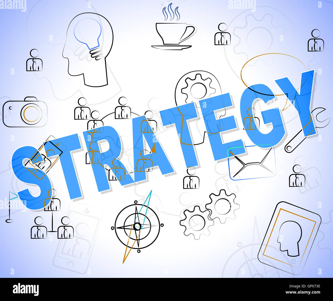 Strategy Word Representing Tactic Strategic And Strategies Stock Photo ...