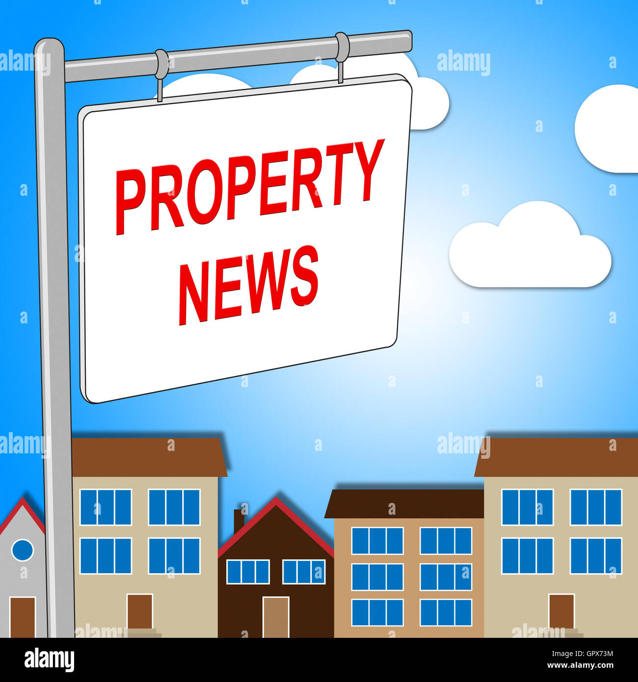 Property News Representing Social Media And Real-Estate Stock Photo - Alamy