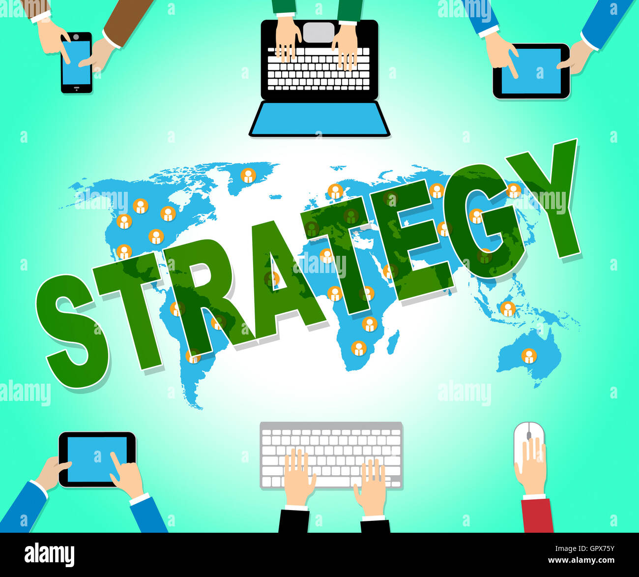 Business Strategy Meaning Strategies Tactics And Innovation Stock Photo ...