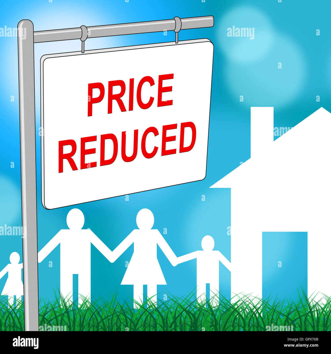 House Price Reduced Representing Offer Bargain And Promotional Stock ...