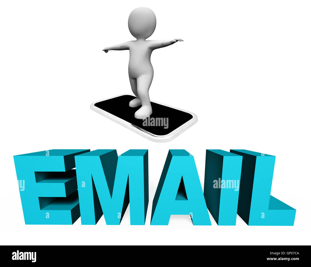 Man send mail message Cut Out Stock Images & Pictures - Alamy